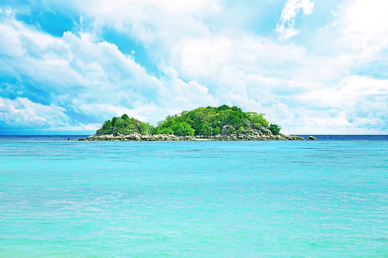 Small Green Island in the Sea Stock Photo - Image of coast, asia: 37176844
