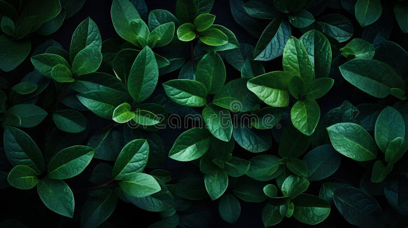 Small Green Leaves Pattern, Image Ai Generated Stock Illustration ...