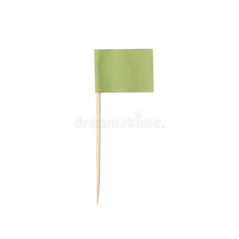 Small Green Paper Flag Isolated on White, Top View Stock Photo - Image ...