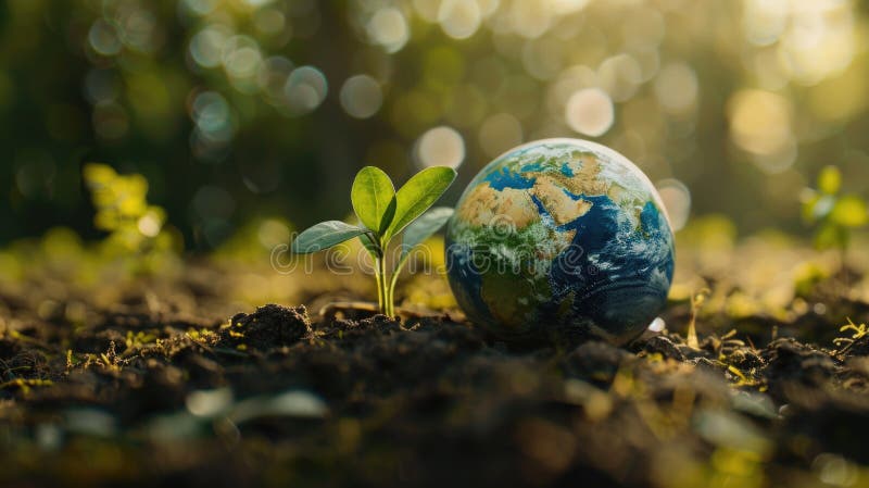 A Small Green Plant Emerging from the Soil, Suitable for Nature ...