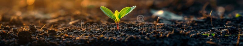 Small Green Plant Emerging from Ground Stock Illustration ...