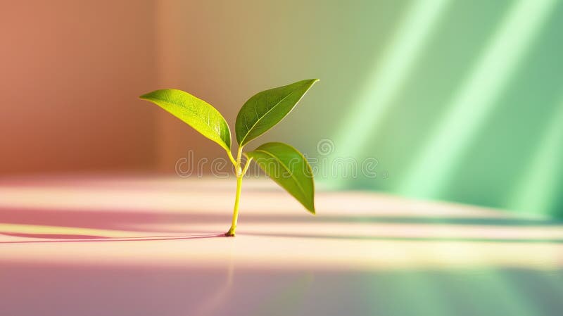 Small Green Plant Sprout Growing in Sunlight Stock Photo - Image of ...