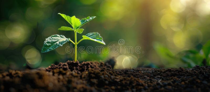 Small Green Plant Sprouting from Ground Stock Image - Image of growth ...