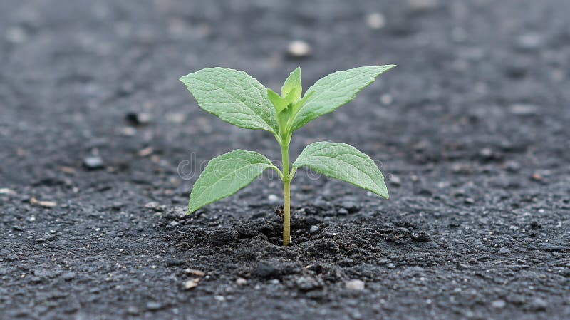 Small Green Sprout Growing from Dark Soil Stock Photo - Image of ...