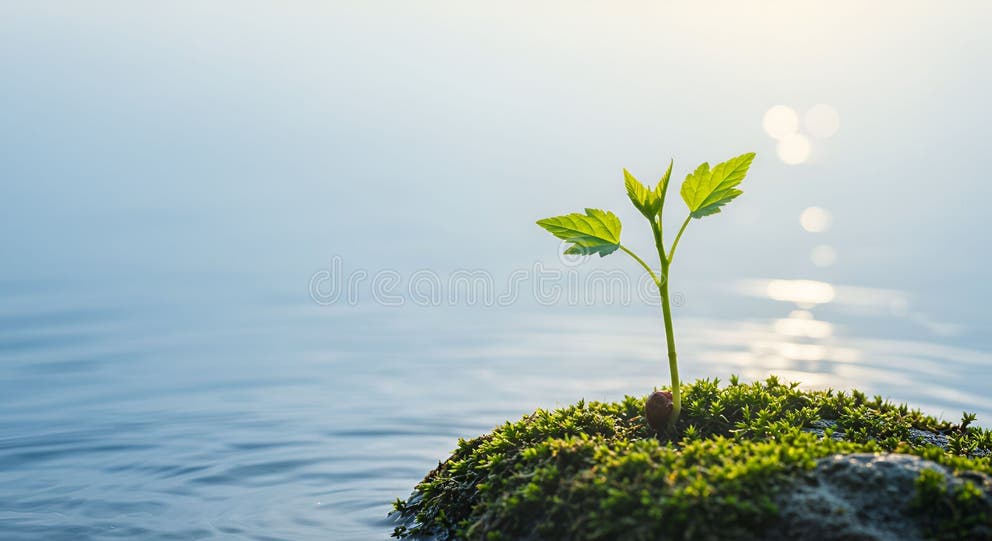 Green Sprout on Soil Patch stock illustration. Illustration of plant ...