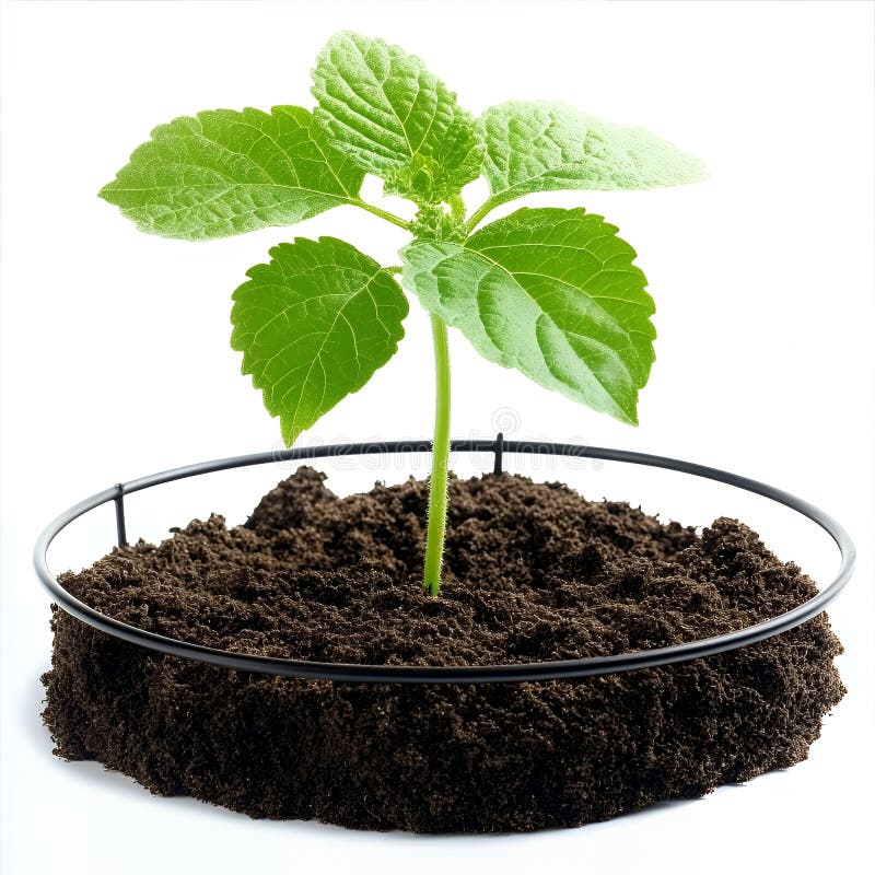 A Small Green Sprout Grows from the Soil Stock Illustration ...