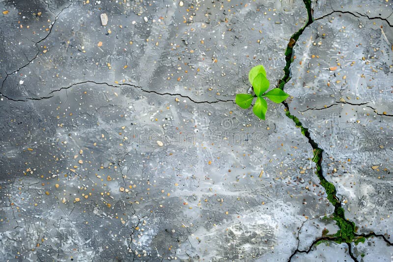 Small Green Plant Sprout Growing through Concrete Cracks Stock ... Small Green Plant Sprout Growing through Concrete Cracks Stock ...