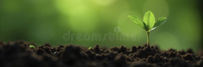Small Green Sprout with Roots Growing Out of the Ground, Nature, Soil ...