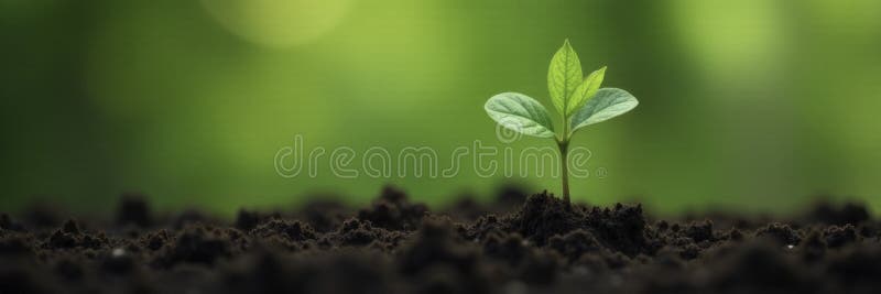 Small Green Sprout with Roots Growing Out of the Ground, Nature, Stem ...