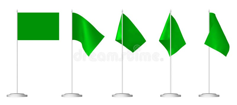 Small Green Table Flag Isolated Set Stock Illustration - Illustration ...