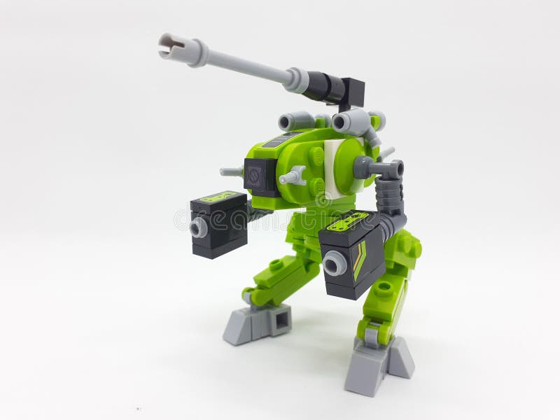 Small Green Transformable Robot Toy on White Isolation Background 10 ...