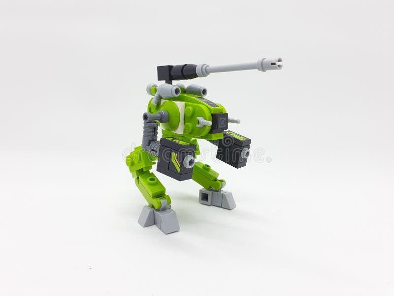 Small Green Transformable Robot Toy on White Isolation Background 10 ...