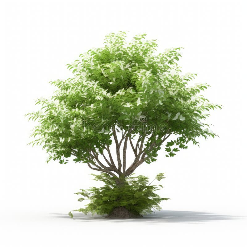 Small, Green Tree with Few Leaves on it. it is Standing Alone in Center ...