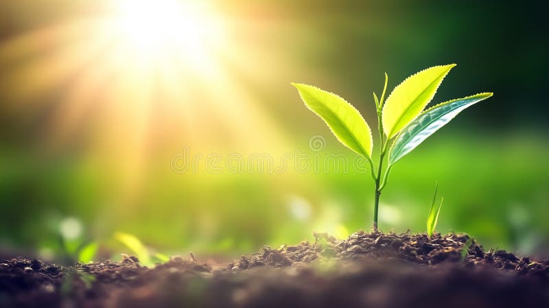Small Green Tree Growing As Sustainability Concept and Environment ...