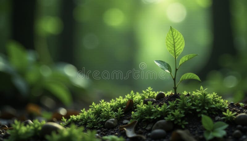 Small Green Tree Growing Out of the Thick Jungle Ground, Small, Nature ...