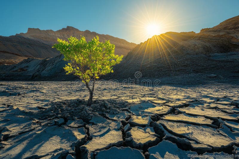 Generative Ai, a Small Green Tree Grows among the Barren Land, with the ...