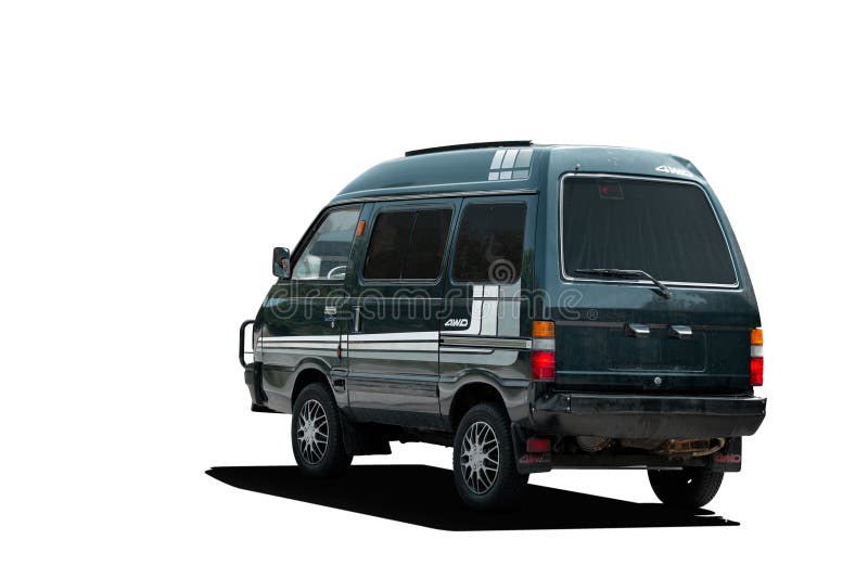 Small Green Van with an Aerodynamic, Compact Design, Viewed from the ...