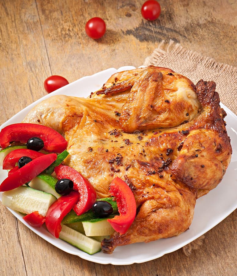 Small grilled chicken stock image. Image of eating, dinner - 34172345