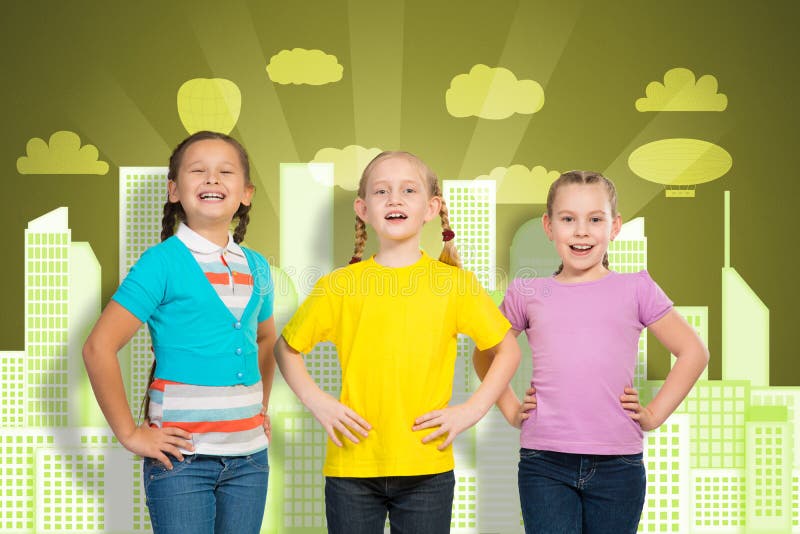 Small group of girls stock photo. Image of child, cheerful - 34504920