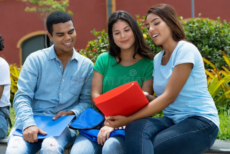 Small Group of Learning and Talking International Students Stock Photo ...
