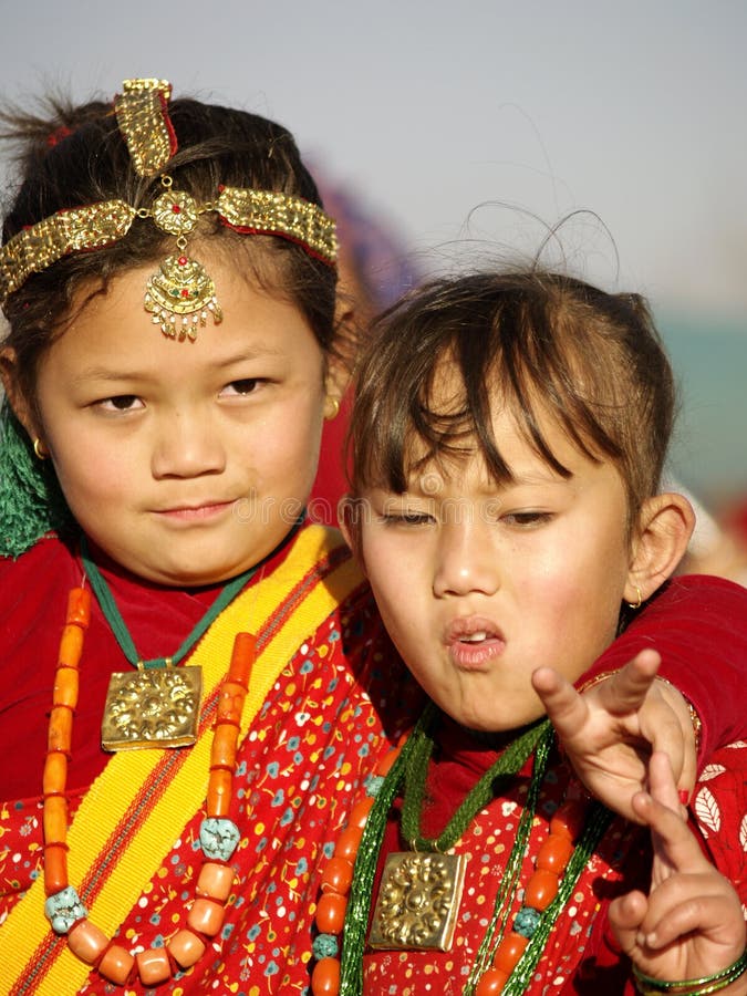 Small Girl in Gurung Attire Editorial Photography - Image of event ...