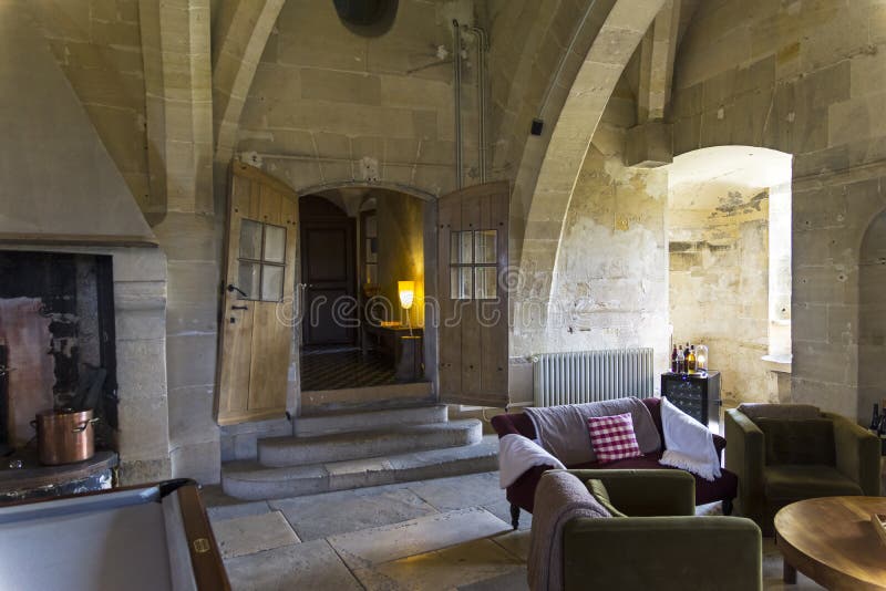 A small hall in the castle stock image. Image of architecture - 129680369