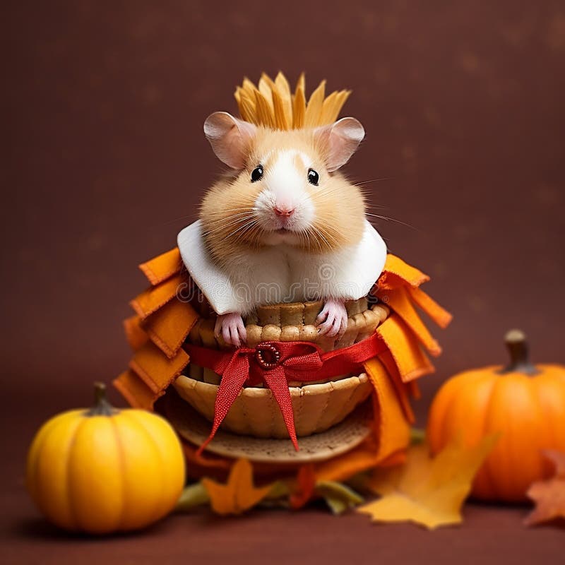 Hamster Dressed Up for Thanksgiving. Stock Illustration - Illustration ...
