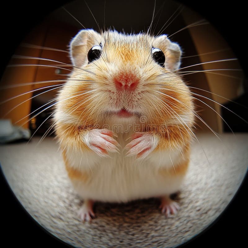 A Cute Little Hamster Exploring Its Cozy Environment in a Gentle Manner ...