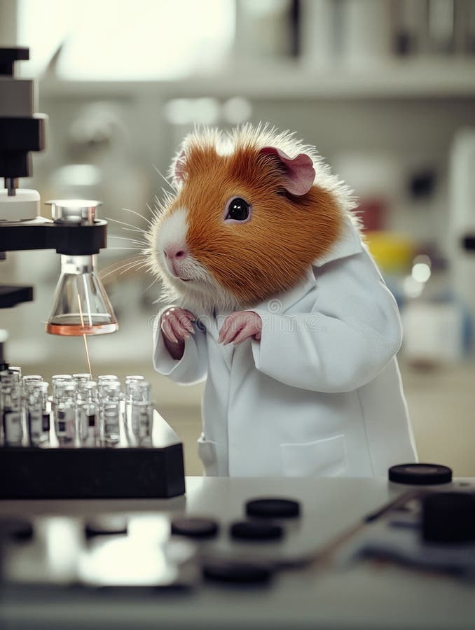 Hamster with Microscope stock image. Image of small - 375924681