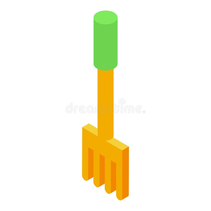 Small Hand Rake Isometric Gardening Tool Icon Stock Vector ...