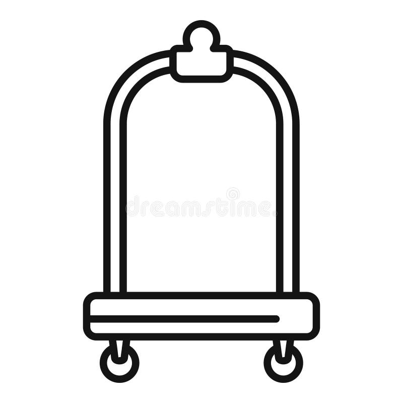 Small Handle Trolley Icon Outline Vector. Support Move Stock Vector ...