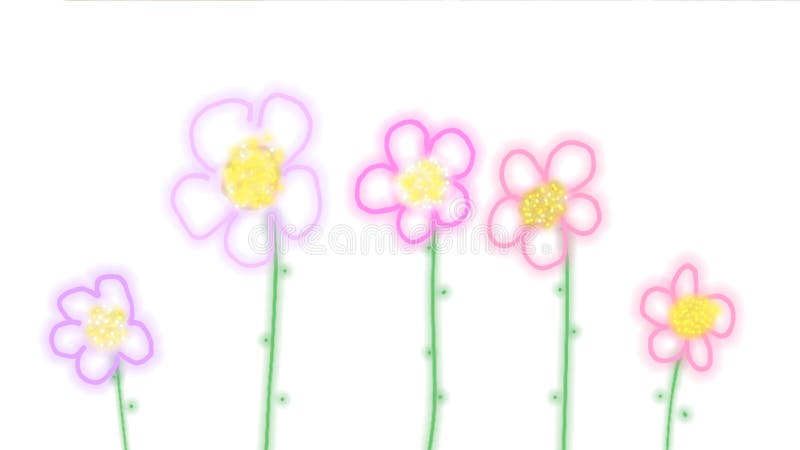 Small Happy Hand Drawn Flowers in White Space Stock Photo - Image of ...