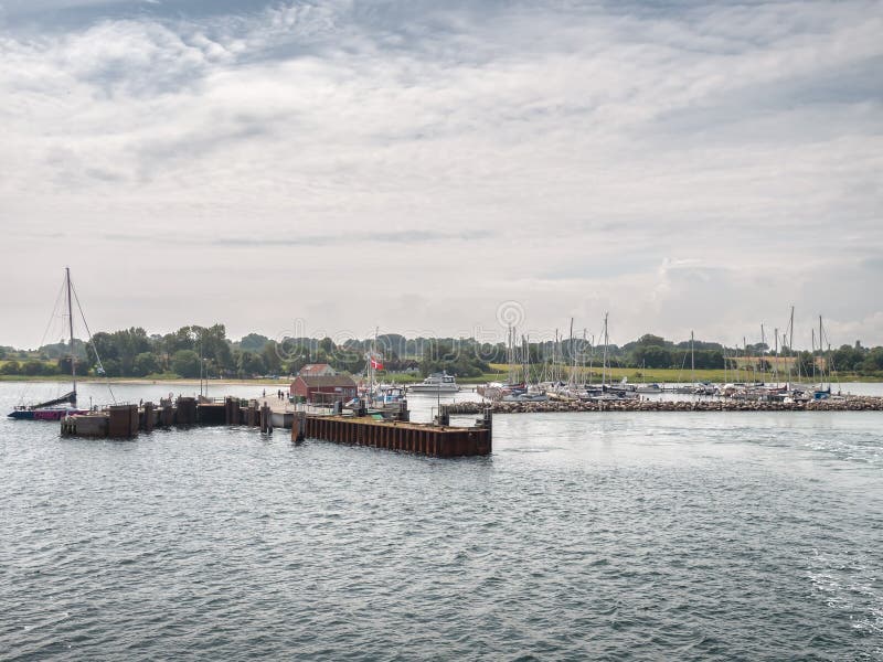 Small Harbor Marina on Lyoe in the Archipelago in Denmark Stock Photo ...
