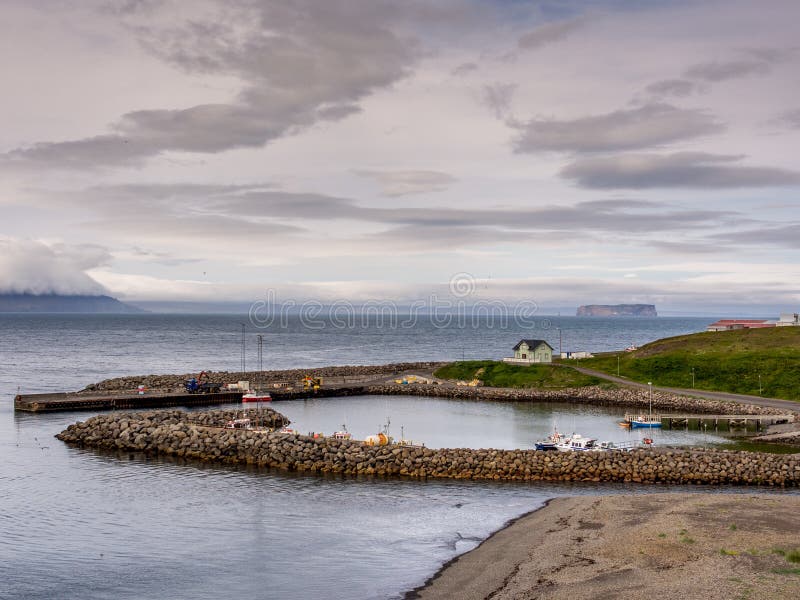 Small Harbor of a Remote Village in Iceland Stock Image - Image of ...