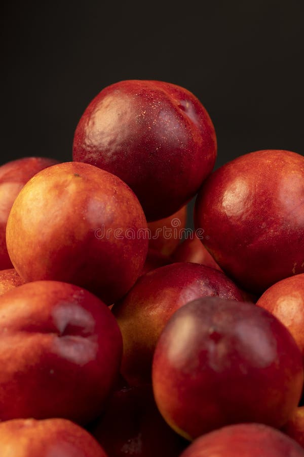 A Small Harvest of Ripe Washed Nectarines Stock Photo - Image of large ...