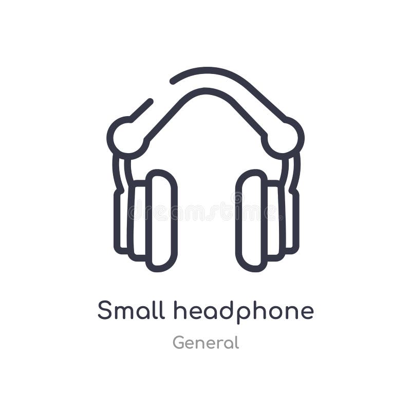 Small Headphone Outline Icon. Isolated Line Vector Illustration from ...