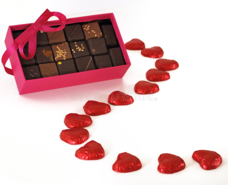 Heart box with chocolates stock photo. Image of soft, heartshaped - 1734144