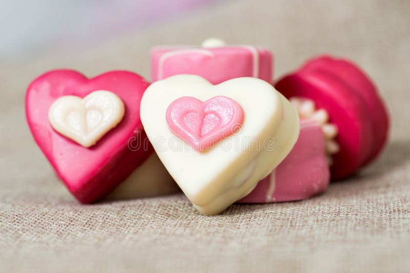 Heart box with chocolates stock photo. Image of soft, heartshaped - 1734144