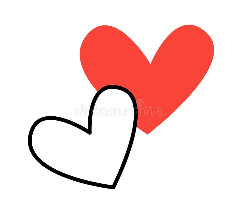 Small Hearts Decor Element Contemporary Line Art Element Stock Vector ...