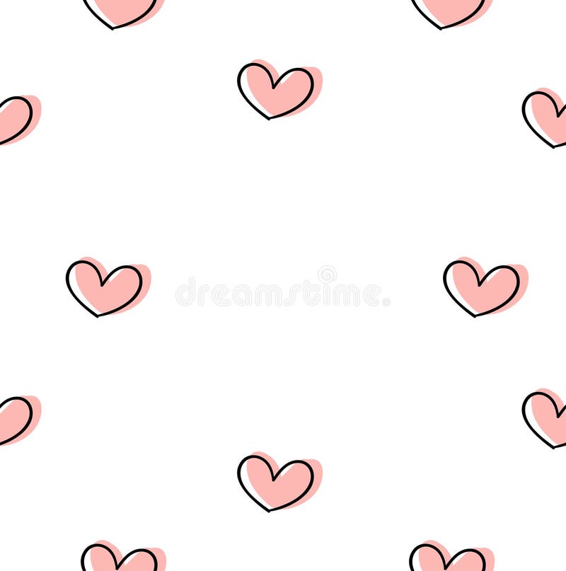 Small Hearts Vector Seamless Pattern Stock Vector - Illustration of ...