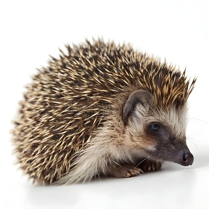 Small Hedgehog Rolled into a Ball with Nose Sticking Out, Stock ...