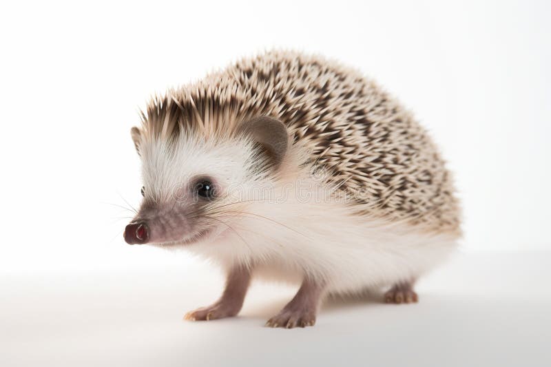 A Small Hedgehog Sitting on Top of a White Table. Generative AI Image ...