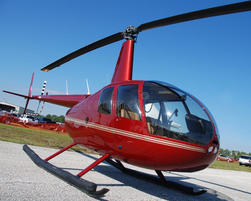 Red Light Helicopter in Flight Stock Photo - Image of cabin ...