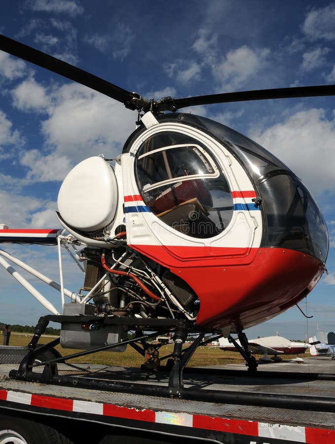 Red Light Helicopter in Flight Stock Photo - Image of cabin ...