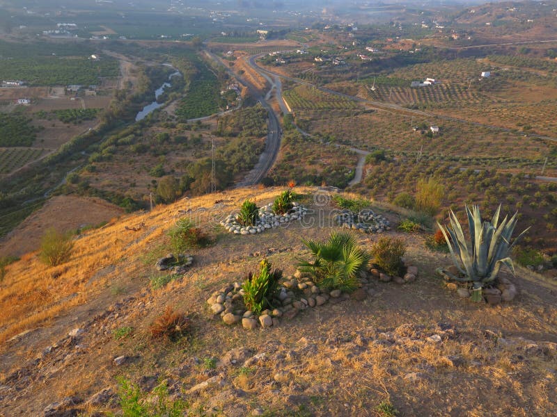 Small hilltop garden stock image. Image of rockery, valley - 81833825