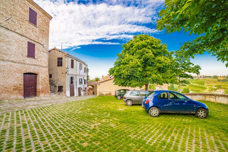 A Small Hilltop Village Streets Stock Photo - Image of houses ...