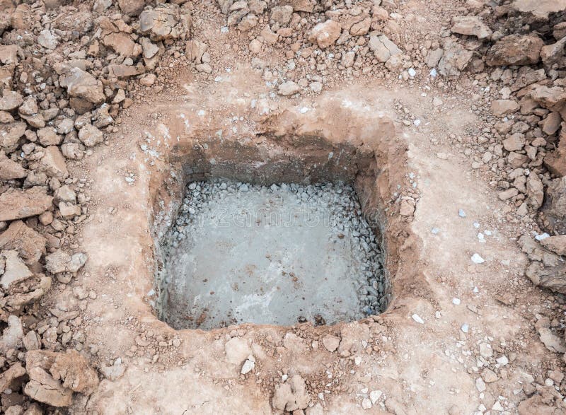Small Hole with the Cement Layer. Stock Photo - Image of layer, build ...