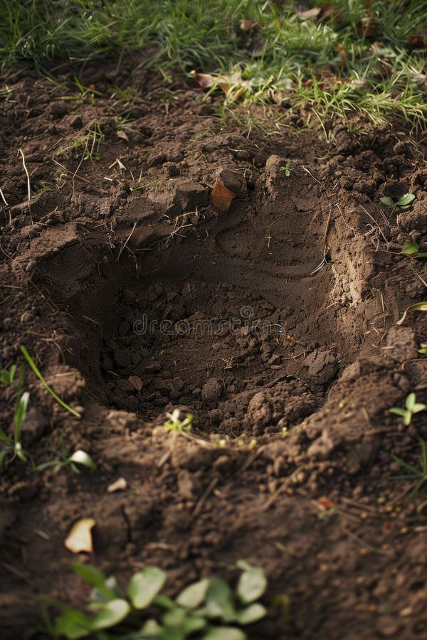A Small Hole in the Ground that Has Been Dug in, Possibly for Digging ...