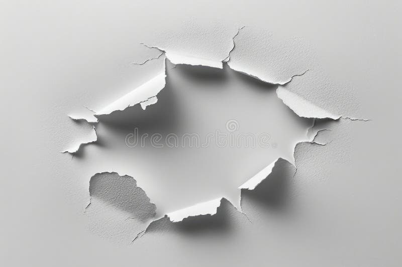 A Small Hole in a White Surface Stock Photo - Image of hole, background ...
