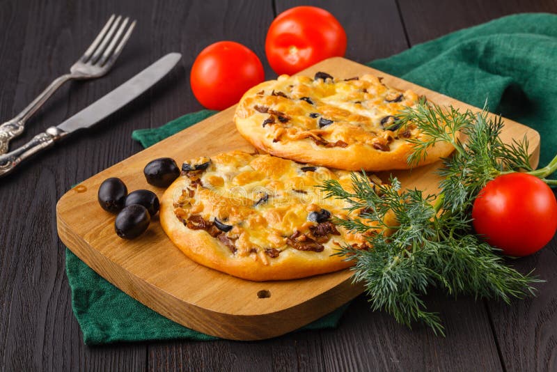 Small Homemade Vegetable Pizza Stock Image - Image of mediterranean ...